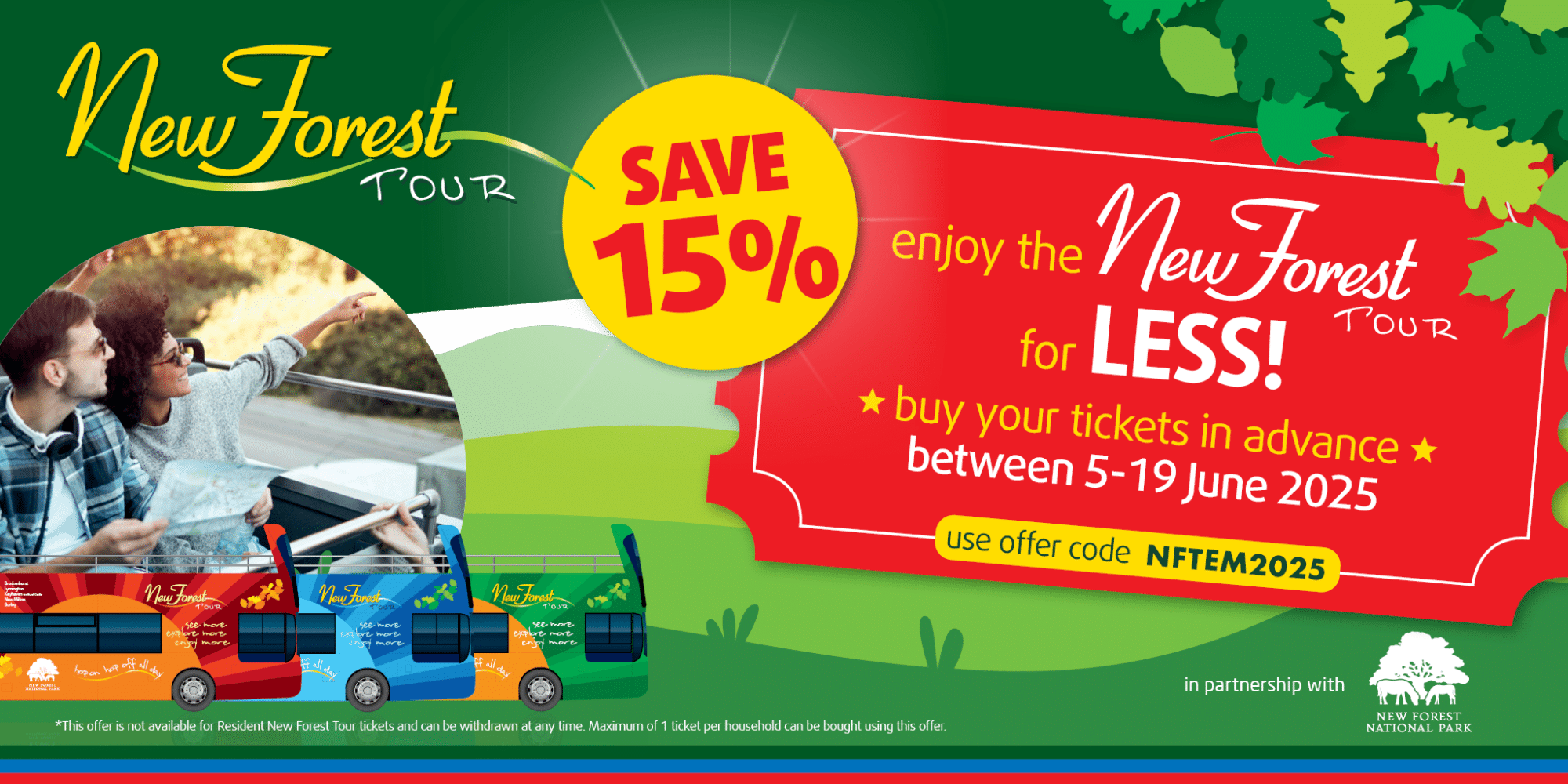 Save 15% on New Forest open-top bus tours this summer • Scenic Buses